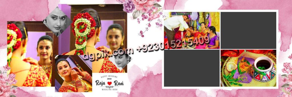 12×36 Floral Design Wedding Album 100PSD Pack – DGPik