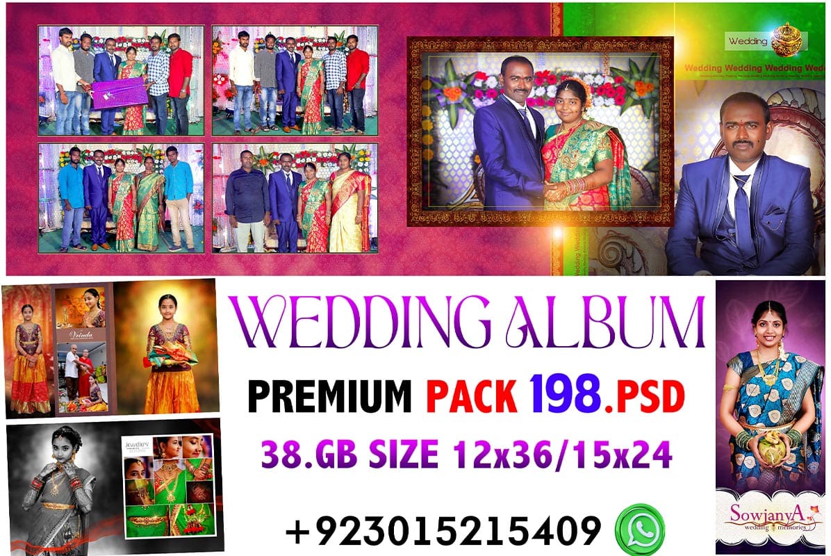 NEW Wedding Album 12×36 Premium 198 PSD Pack – DGPik