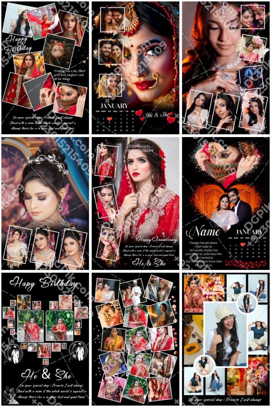 NEW 2026 Photo Collage Frame 120 PSD Prime Pack – DGPik