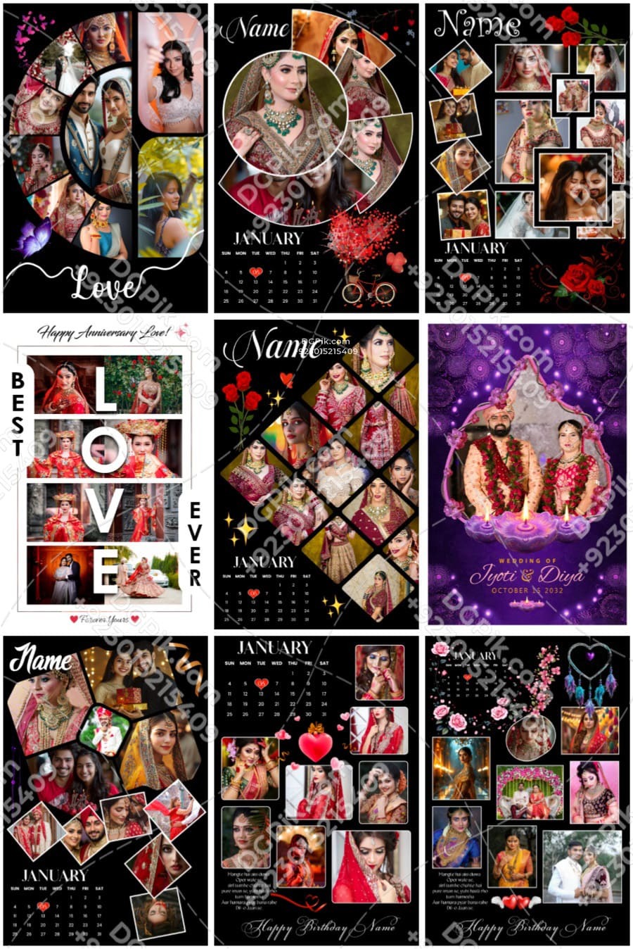 NEW 2026 Photo Collage Frame 120 PSD Prime Pack – DGPik